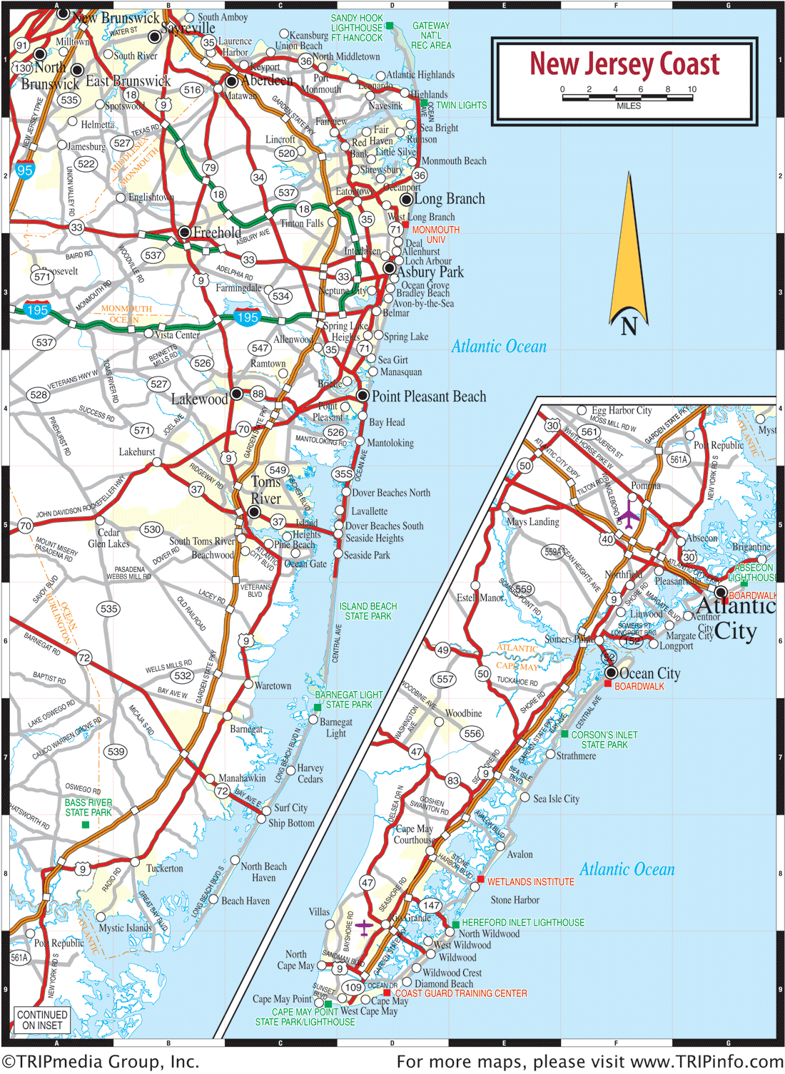New Jersey Coast Road Map New Jersey Coast Road Map